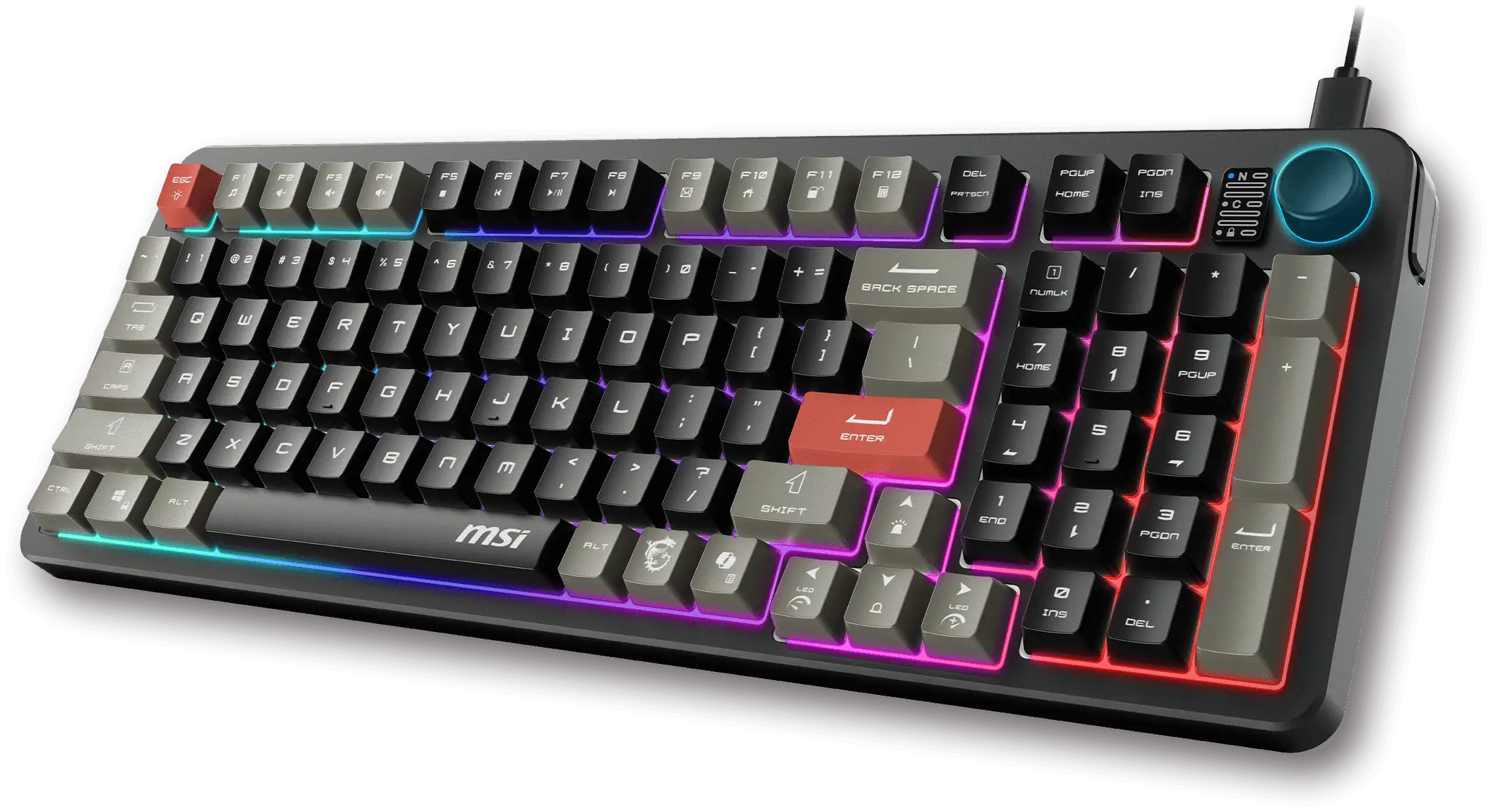 MSI Forge GK110 & GM320 Combo - Gaming Keyboard & Mouse Set, Membrane Switches, 1.5m USB-A to C ...